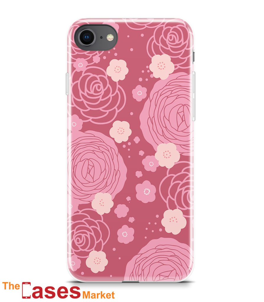 Capa telemóvel rosa com flores - The Cases Market